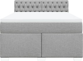 Box spring postel s matrací světle šedá 140 x 190 cm textil 3285890
