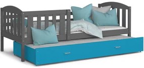 Dětská postel KUBU P2 200x90 cm ŠEDÁ-MODRÁ