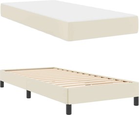 Rám postele s matrací Krémová 80 x 200 cm textil 3398600
