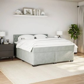 Box spring postel s matrací světle šedá 180x200 cm samet 3288684