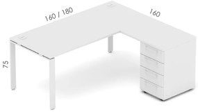 NABYTEK-DESIGNOVY.CZ - DEBZ11U - Kancelářská sestava EPIC Z11 U, volitelná délka stolu 160/180cm, dub/černá