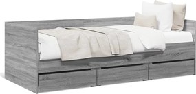 vidaXL Válenda se zásuvkami 100 x 200 cm kompozitní dřevo [3280813] Barva: šedá sonoma