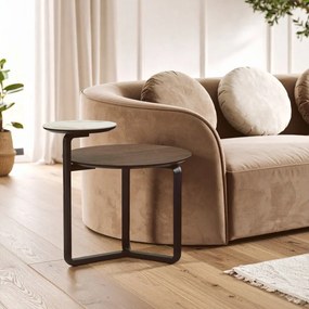 Hnědý kulatý konferenční stolek z eukalyptového dřeva 55x67 cm Imperia – Premier Housewares