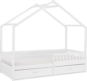 Montessori postel, 90x200, bílá, masiv, BIANKA