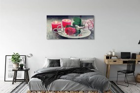 akrylový obraz Rose srdce svíčka 125x50 cm