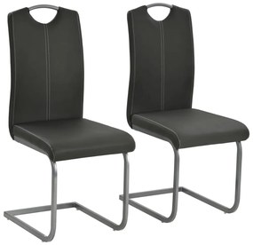 Konzolové jídelní židle 2 ks šedé umělá kůže