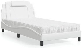 Postel Viana s matrací bílá 100 x 200 cm umělá kůže 3208776
