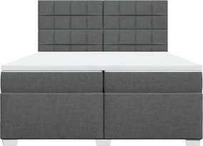 Box spring postel s matrací tmavě šedá 200x200 cm textil 3290596