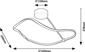 Rabalux Černé stropní LED svítidlo Mirossi 630mm 38W 71094