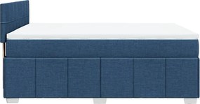 Box spring postel s matrací modrá 160x200 cm textil 3289425