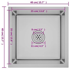 vidaXL Marketos Ručně vyrobený kuchyňský dřez nerezová ocel