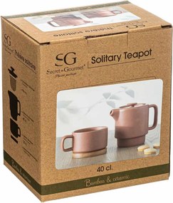 Konvice čajová s šálkem NATURAL, 800 ml, terakotová barva
