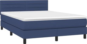 Box spring postel s matrací a LED modrá 140x190 cm textil 3133235