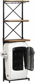 Stojan na víno traktor bílý 49x31x172cm hrubý masivní mangovník 320487