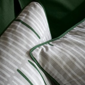 Šedo-zelené bavlněné povlečení na dvoulůžko 200x200 cm Camden Stripe – Content by Terence Conran