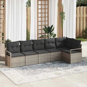 Set pohovek 6 ks Šedá polyratan 3346399