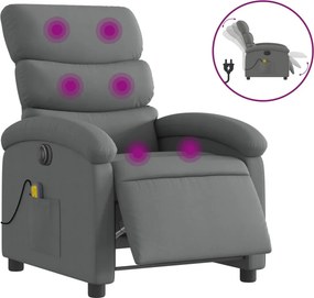 Elektrické masážní polohovací křeslo tmavě šedé textil 3203967