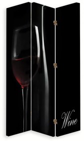 Ozdobný paraván, Hluboká chuť vína - 110x170 cm, třídílný, obustranný paraván 360°