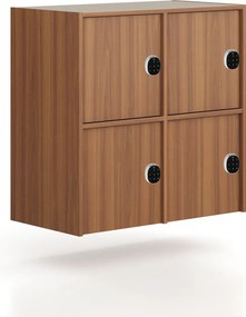 Nástavba pro skříně FRAME, 4x dveře, 872 x 450 x 854 mm, kódový zámek, ořech