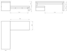 Bílý variabilní TV stolek TemaHome Cliff Walnut