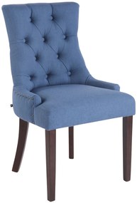 Jídelní židle Aberdeen ~ látka, dřevěné nohy antik tmavé - Modrá