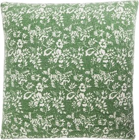 Zelený bavlněný polštář s výraznou texturou Flower Garden – 60*60 cm