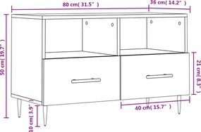 vidaXL TV skříňka 80 x 36 x 50 cm kompozitní dřevo [828963] Barva: bílá s vysokým leskem