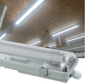 Sada 2 hermetických svítidel 120cm + LED trubice pro dílnu a garáž
