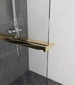 Erga Paris, sprchová zástěna Walk-In 30x200 cm, 8mm šedé sklo, zlatý lesklý profil, ERG-V02-PARIS-030x200-GR-GD