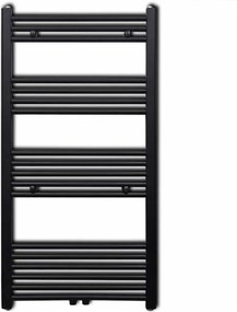 Černý žebříkový radiátor na ručníky rovný ústřední topení 600x1160 mm 141908