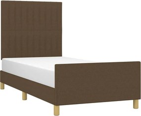 Rám postele bez matrace tmavě hnědý 90 x 200 cm textil 3125190