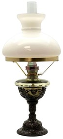 Floriánova huť Petrolejová lampa RŮŽENA 50 cm lesní zelená zdobená cínem 211-0110-1502-12-00-000