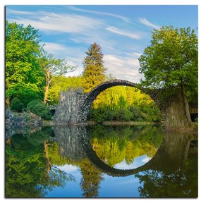 Obraz na plátně - Most v parku v Kromlau - čtverec 3246A (80x80 cm)