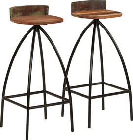 vidaXL Barové stoličky 2 ks masivní recyklované dřevo [245264]