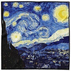 Bavlissimo Šátky 90x90 cm se známými obrazy od Vincenta Van Gogha varianta: Hvězdná noc