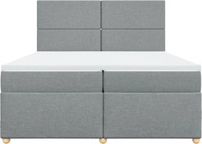 Box spring postel s matrací světle šedá 200 x 200 cm textil 3293680