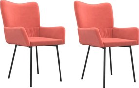 vidaXL Jídelní židle 2 ks samet [344802] Barva: Růžová