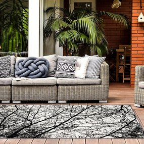 Tutumi Nature 4D, plyšový koberec vzor: černé stromy 140x200 cm, SHG-09009