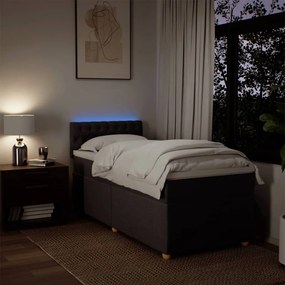 Box spring postel s matrací tmavě hnědá 90x190 cm textil 3288845