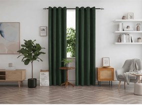 Zatemňovací závěs DUNES VELVET 140x250 cm, tmavě zelený Zavěšení: Kovové kroužky