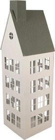 Sada 3 ks velkých kovových svícnů Domek - 38*38*142 / 26*26*105 / 18*18*63 cm