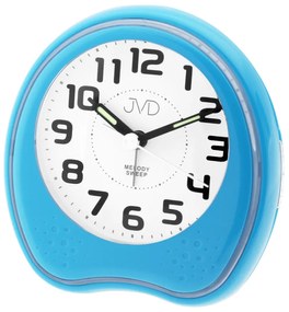 JVD Modrý dětský netikající tichý analogový budík JVD sweep SRP130.7