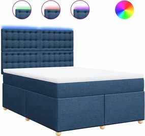 Box spring postel s matrací modrá 140x200 cm textil 3293623