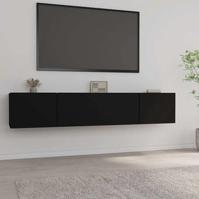 TV skříňky 2 ks černé 80 x 30 x 30 cm kompozitní dřevo
