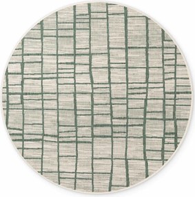 Ted Baker, Kusový koberec Ted Baker Haringey 106389 Green White kruh, 200x200, zelená, chodba / předsíň