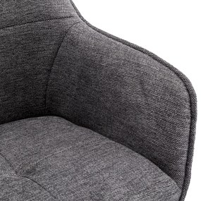 Jídelní a konferenční židle, potah tmavě šedá látka, kovové nohy, černý mat - HC-533 GREY2