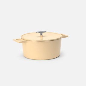 Fabini Kastrol Mattia 3.0, ø 26 cm (5,5 l) - Smaltovaný litinový kastrol s poklicí, lesklý krémový