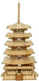 RoboTime dřevěné 3D puzzle Pětipatrová pagoda / od 8 let / 275 dílků /