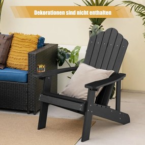Costway Sada 2 zahradních židlí Adirondack s držákem nápojů černá