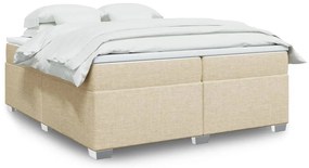 Box spring postel s matrací krémová 200x200 cm textil 3285163